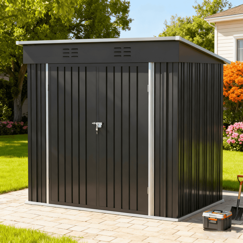 Clearance Storage Shed, Enyopro 6'x4' Outdoor Storage Sheds, Metal Sto ...